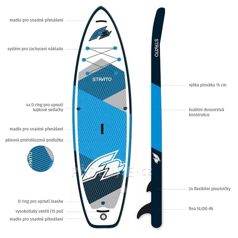 Paddleboard F2 STRATO 12'5 COMBO BLUE 2024 - nafukovací paddleboard ...